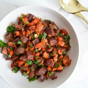 Quick Purple Sweet Potato Hash - Glow by Marlowe
