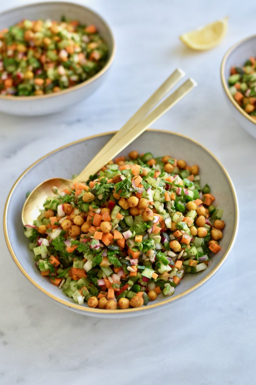 Chop Chop Salad With Chickpea Croutons - Glow by Marlowe
